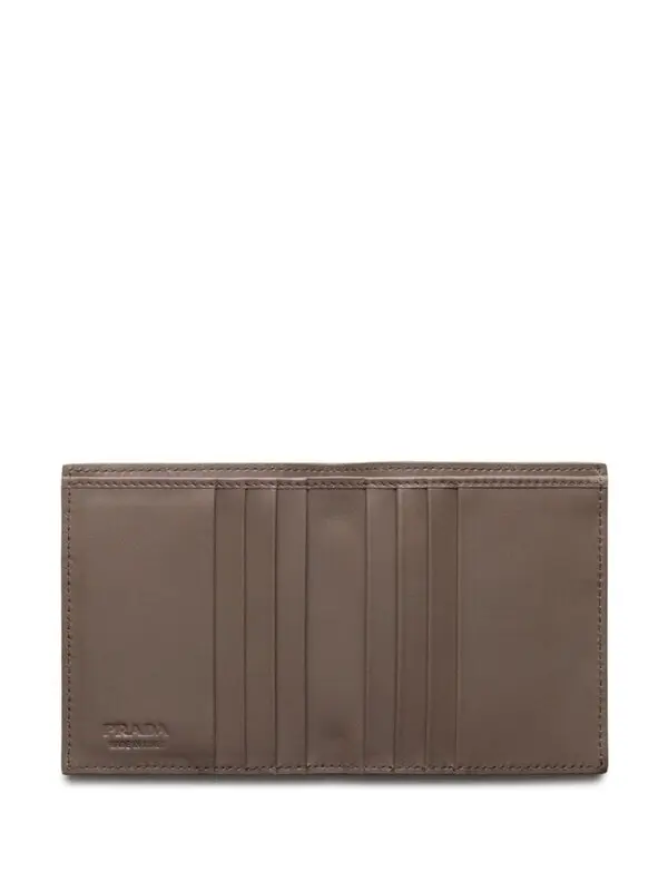 Prada Enamel Triangle-logo Wallet - Grey