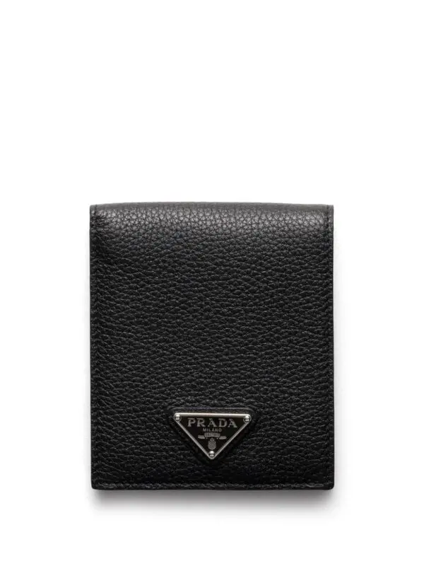 Prada Enamel Triangle-logo Wallet - Black