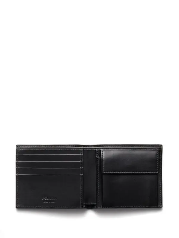 Prada Enamel Triangle-logo Wallet - Black