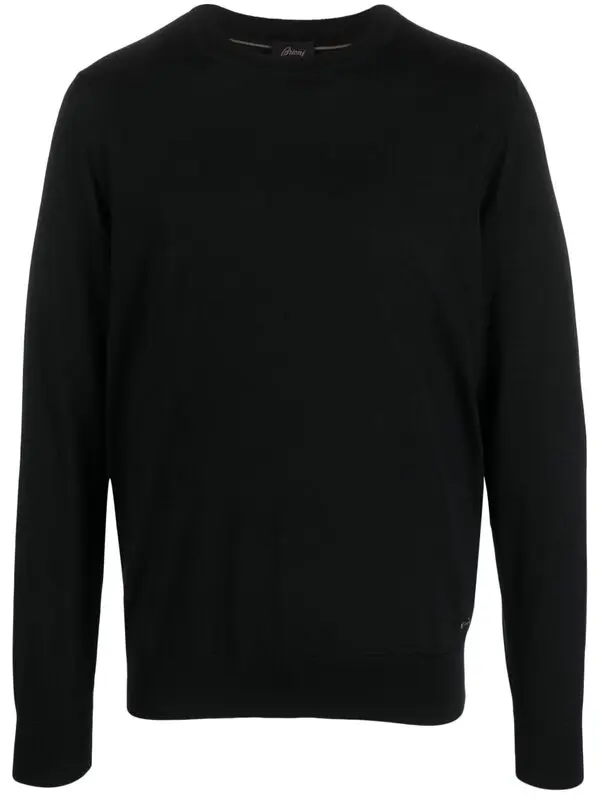 Brioni Fine-knit Wool Jumper - Black
