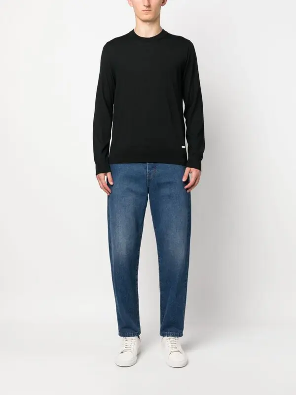 Brioni Fine-knit Wool Jumper - Black