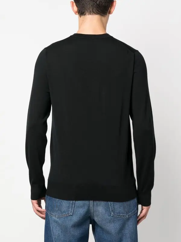 Brioni Fine-knit Wool Jumper - Black