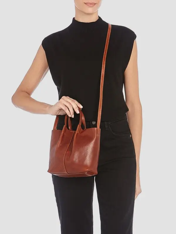 Il Bisonte Leather Tote Bag - Seppia