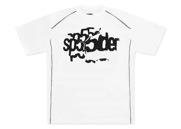SP5DER Contrast Stitch Slub Tee Shirt - White