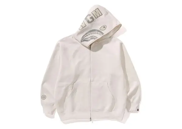 A BATHING APE Line Camo Quilted Shark Relaxed Fit Full Zip Hoodie