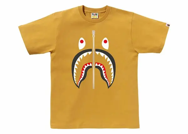 A BATHING APE Shark Tee Shirt - Yellow