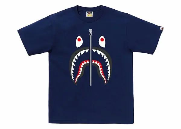 A BATHING APE Shark Tee Shirt - Navy Blue