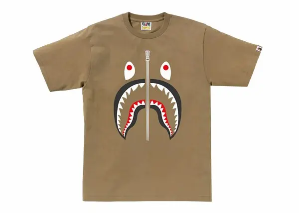 A BATHING APE Shark Tee Shirt - Beige