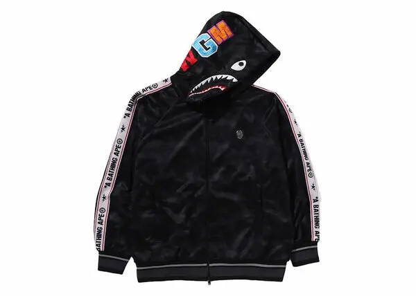 A BATHING APE Solid Camo Relaxed Fit Shark Full Zip Hoodie