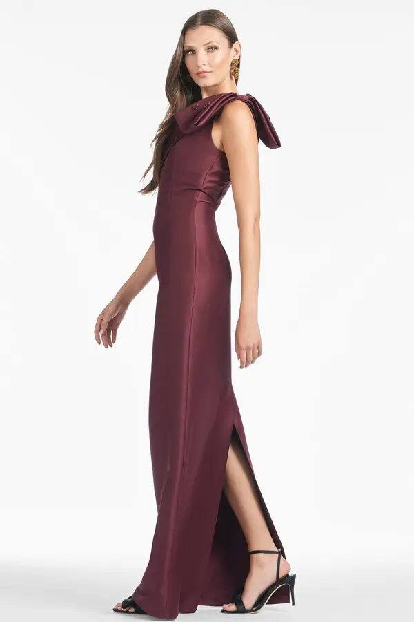 Sachin & Babi Olivia Embellished One-shoulder Gown - Malbec