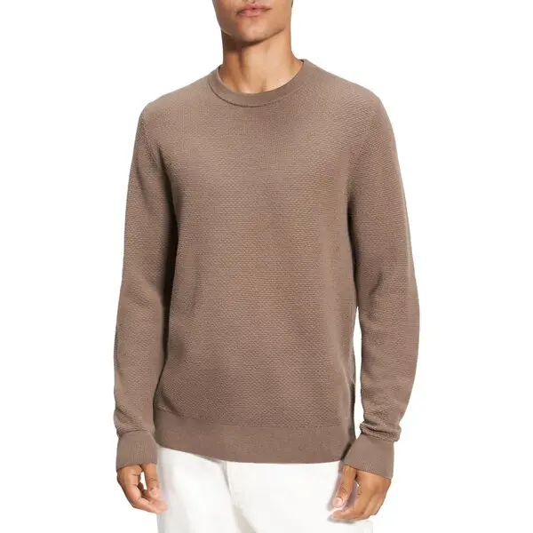 Theory Maden T.novo Crewneck Wool Sweater - Dark Taupe