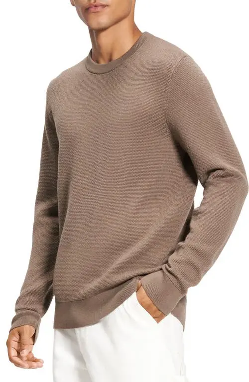 Theory Maden T.novo Crewneck Wool Sweater - Dark Taupe