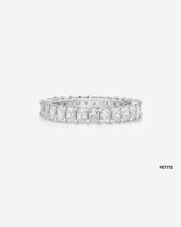 Ring Concierge Radiant Diamond Eternity Band In Or 14k Solid Gold - Platinum