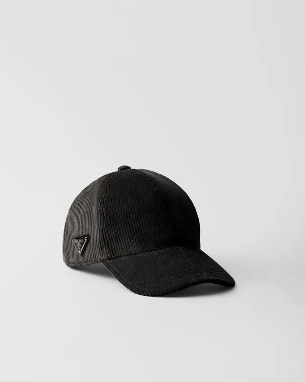 Prada Corduroy Baseball Cap - Black