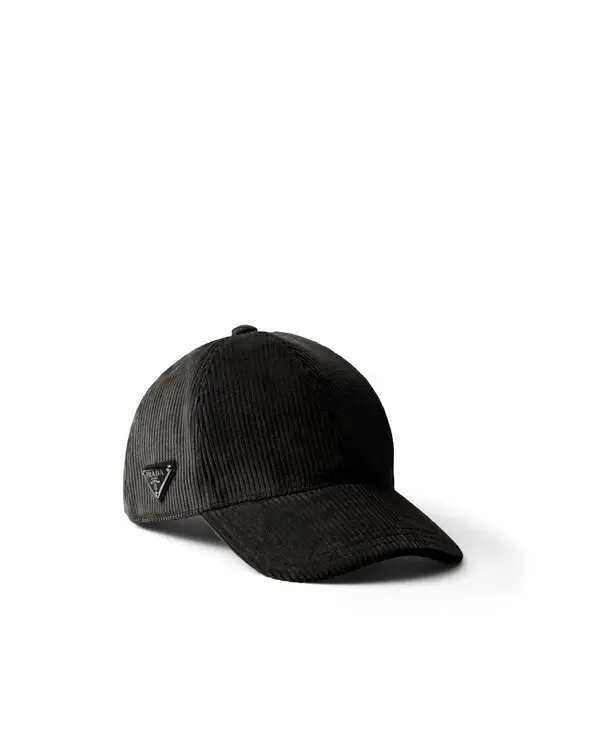 Prada Corduroy Baseball Cap - Black