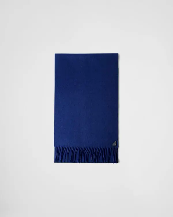 Prada Silk And Cashmere Scarf - Ink Blue