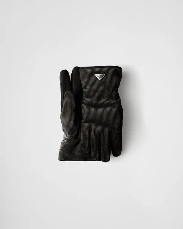 Prada Corduroy Gloves - Black