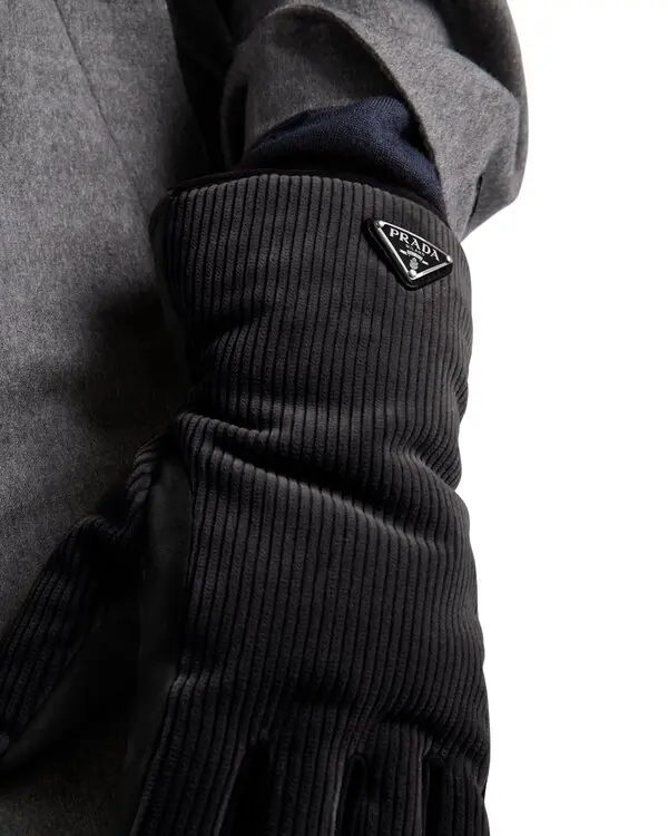 Prada Corduroy Gloves - Black