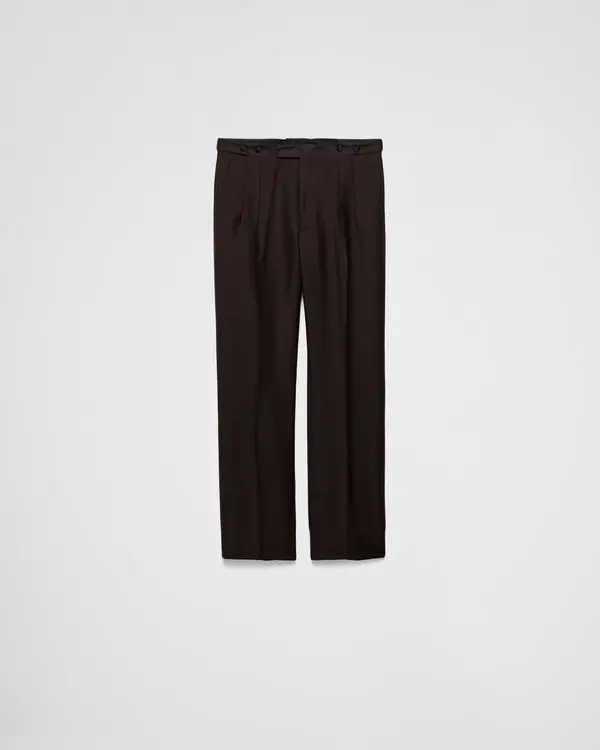 Prada Mohair Wool Trousers - Ebony | Editorialist