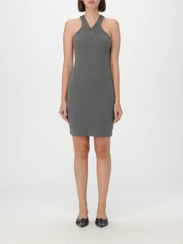 COURREGES Ribbed Knit Mini Dress - Grey