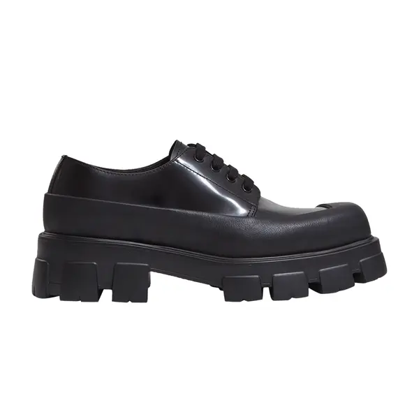 Prada Monolith Brushed Leather Lace-up