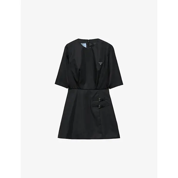 Prada Re-nylon Logo-plaque Mini Dress