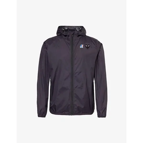 Play Comme Des Garcon Comme Des Garçons Play X K-way Hooded Shell Jacket - Black