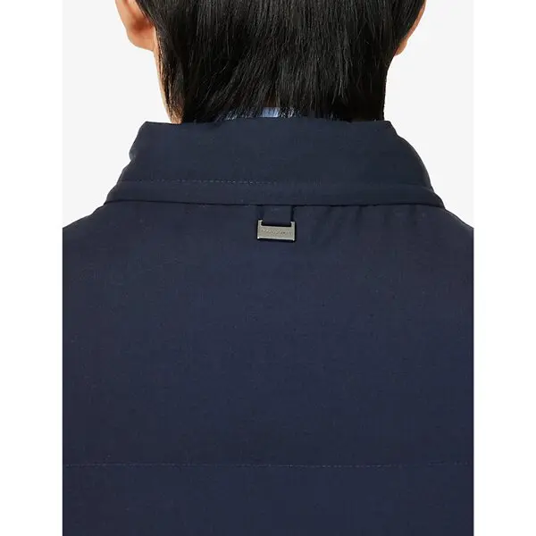 Corneliani Padded Woven Gilet With Concealed Hood