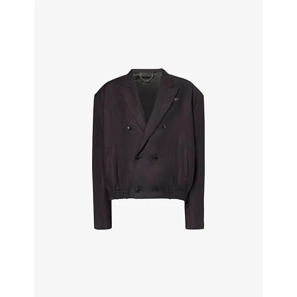 Martine Rose Double-breasted Striped Relaxed-fit Stretch-woven Blend Jacket