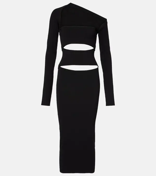 Christopher Esber Ribbed-knit Jersey Midi Dress
