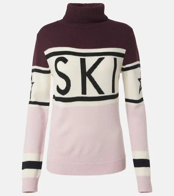 Perfect Moment Schild Intarsia Wool Turtleneck Sweater