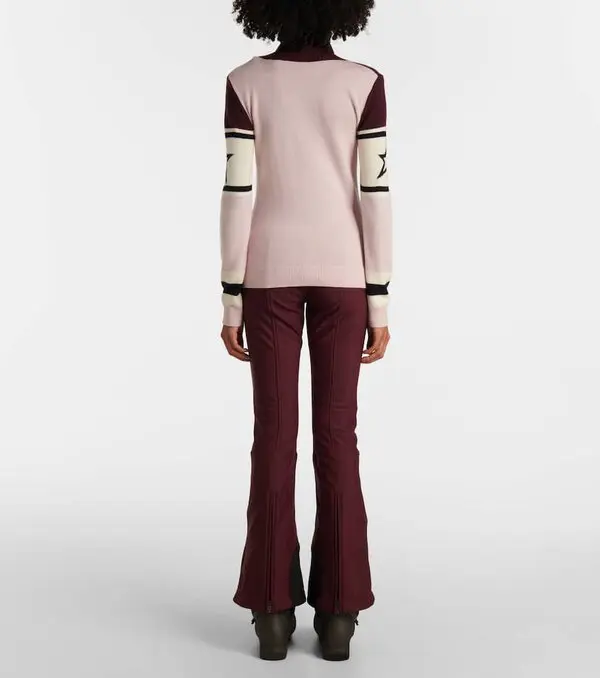 Perfect Moment Schild Intarsia Wool Turtleneck Sweater