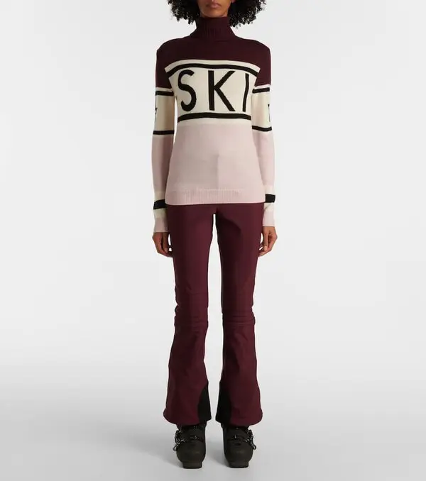 Perfect Moment Schild Intarsia Wool Turtleneck Sweater