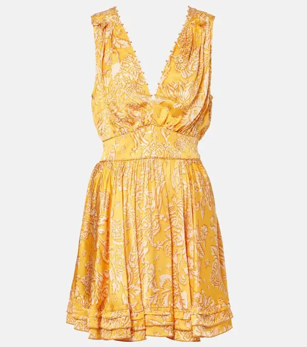 Poupette St Barth Bessie Printed Minidress - Yellow