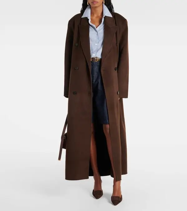 THE FRANKIE SHOP Gaia Double-breasted Wool-blend Coat