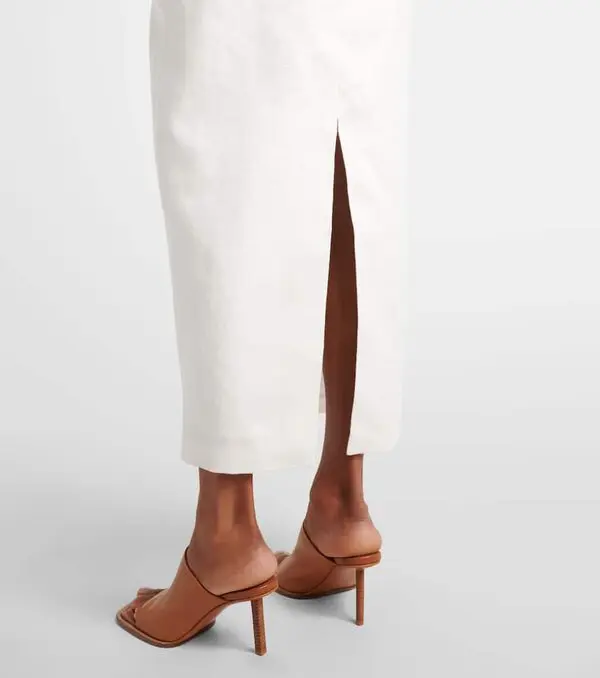 SIR. Evalita Linen Bustier Maxi Dress - White