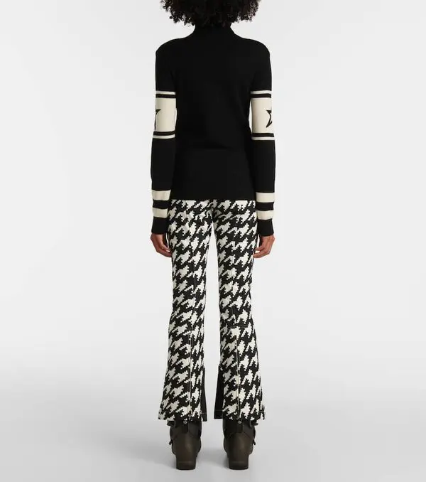 Perfect Moment Schild Intarsia Wool Turtleneck Sweater - Black