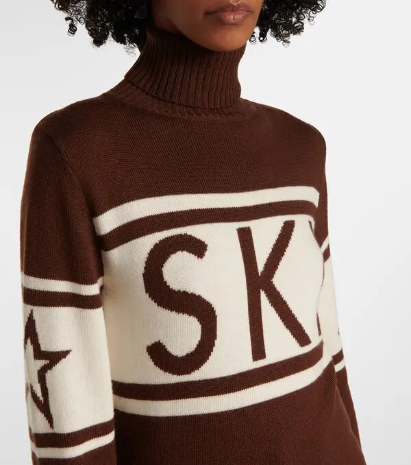 Perfect Moment Schild Intarsia Wool Turtleneck Sweater - Brown