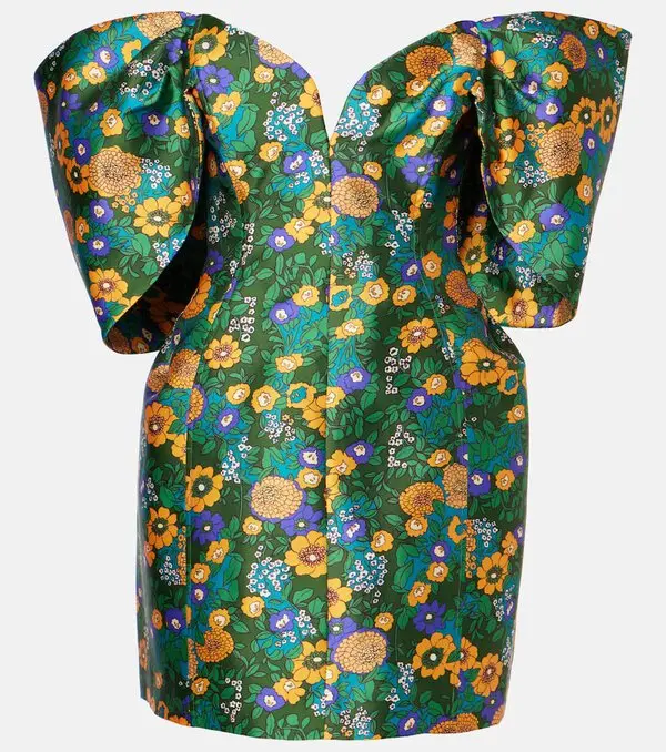 ALEMAIS Printed Off-shoulder Corset Dress - Multicoloured