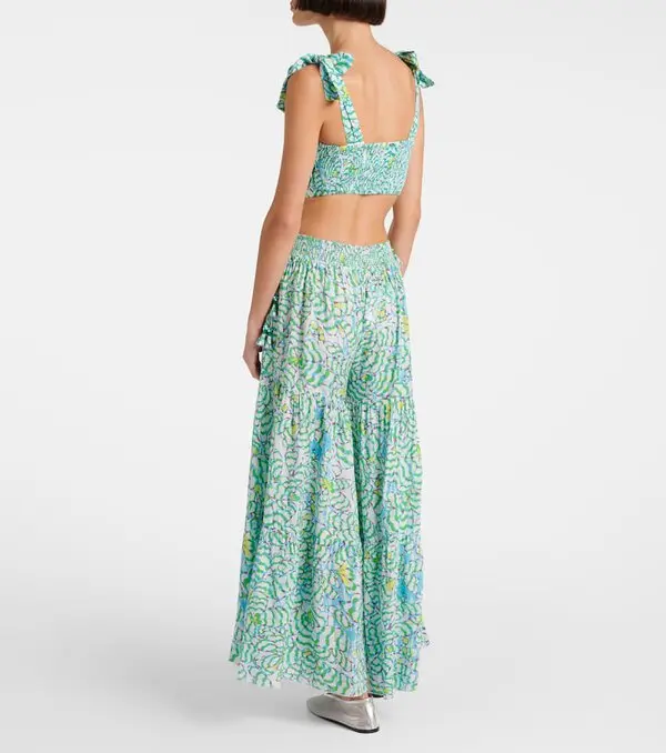 Poupette St Barth Colleen Printed Wide-leg Pants