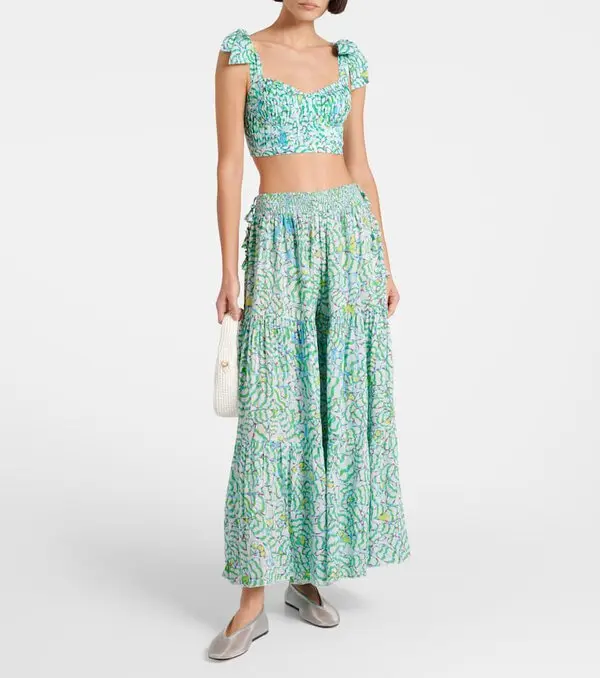 Poupette St Barth Colleen Printed Wide-leg Pants
