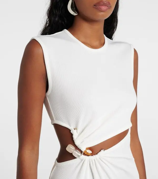 Christopher Esber Concave Stone Maxi Dress - White