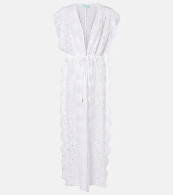 Melissa Odabash Talitha Broderie Anglaise Cotton Beach Dress - White