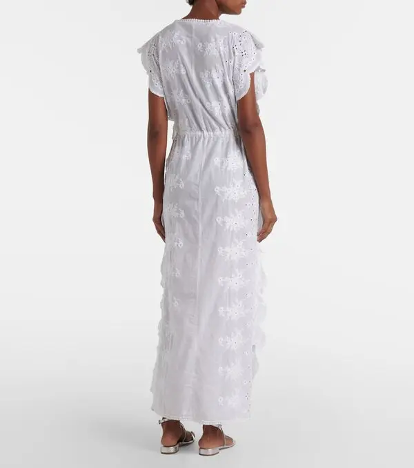 broderie anglaise beach dress Bianca Broderie Anglaise Maxi Dress White  Goose Island