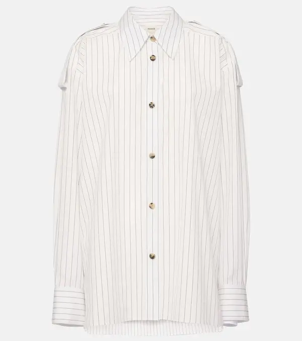 Khaite Tamal Pinstriped Cotton Shirt - White