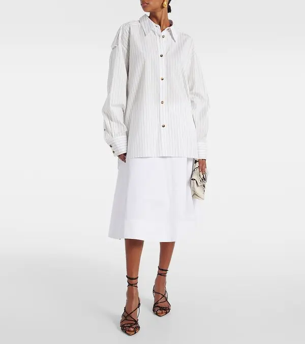 Khaite Tamal Pinstriped Cotton Shirt