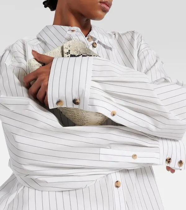 Khaite Tamal Pinstriped Cotton Shirt