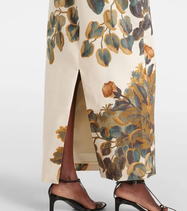 SIR. Evalita Floral Linen Bustier Dress