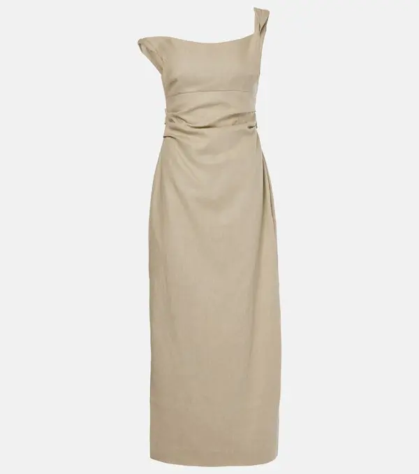 SIR. Tamara Linen Maxi Dress - Green