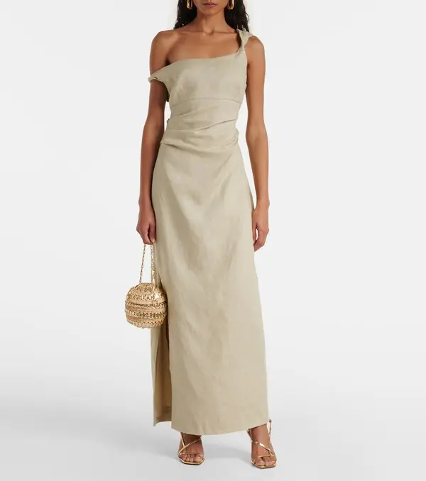 SIR. Tamara Linen Maxi Dress - Green